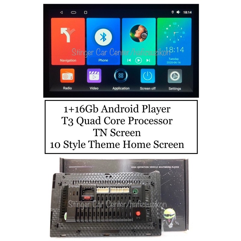 🇲🇾 Car Android Player 9"inch/10"inch TN SCREEN T3[1GB RAM+16GB ROM] IPS ...