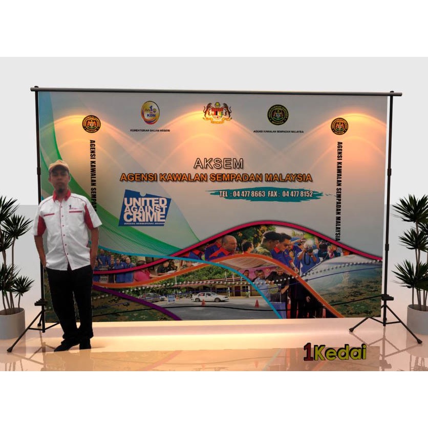 Latar Backdrop Boleh Lipat Mudah Alih 10 kaki Lebar X 8 kaki Tinggi ...