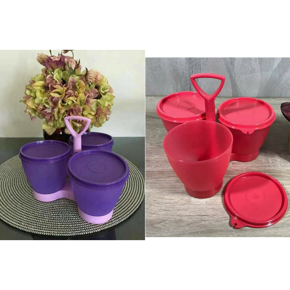 [ Ready Stock ] Tupperware Condimate Set ( Purple / Red ) | Shopee Malaysia