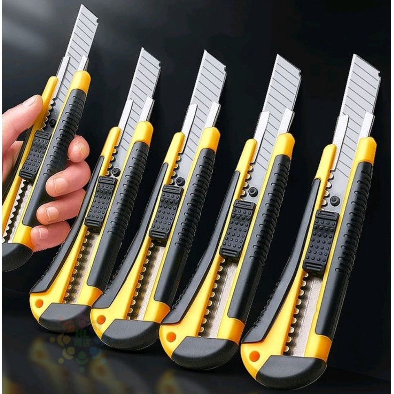 Big size cutter knife 18mm c/w rubber handle (Auto lock / Round button ...