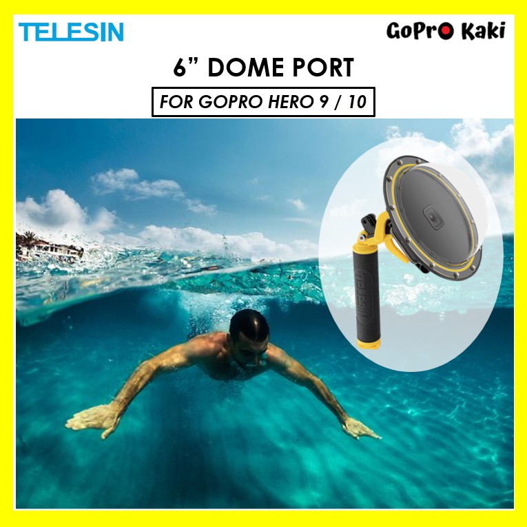 Telesin GoPro Hero 9 10 11 Black Dome Port 6" Underwater With Pistol ...