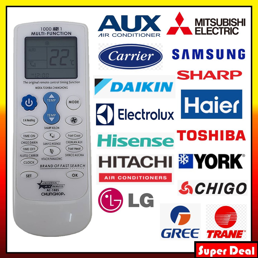 Universal Air Cond Aircond Air Conditioner Remote Control (AC-188S ...