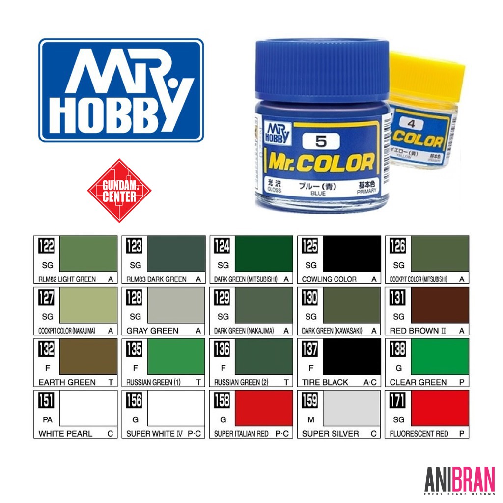 Mr Hobby 10ml Mr Color C122 - C171 Model Kit Gunpla Gundam Custom Paint ...