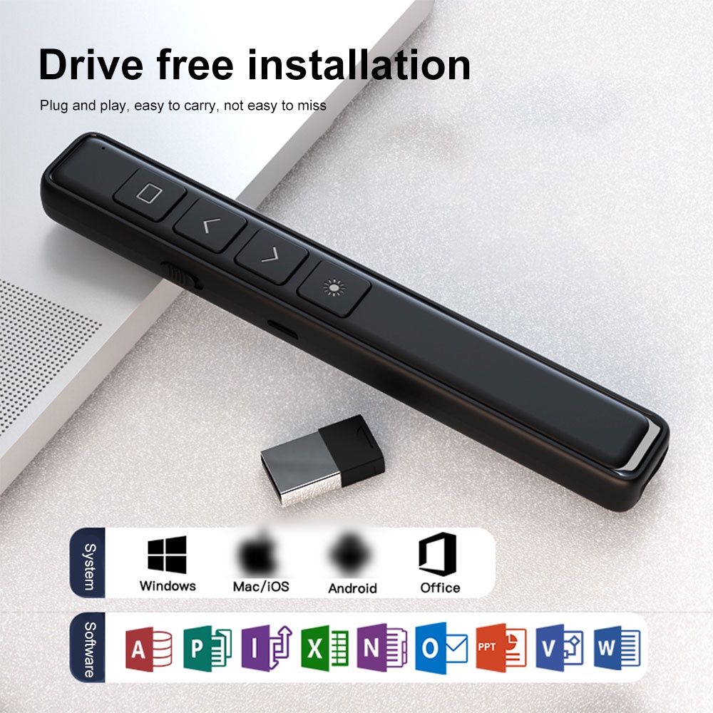 Wireless USB Laser Pointer Presentation 2.4GHz Remote Control PowerPoint Presenter PPT Clicker ...