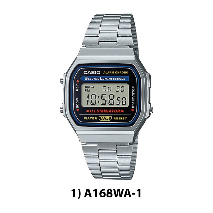 Casio A168 WATCH Unisex WATCH Series Digital Retro Vintage Stainless ...