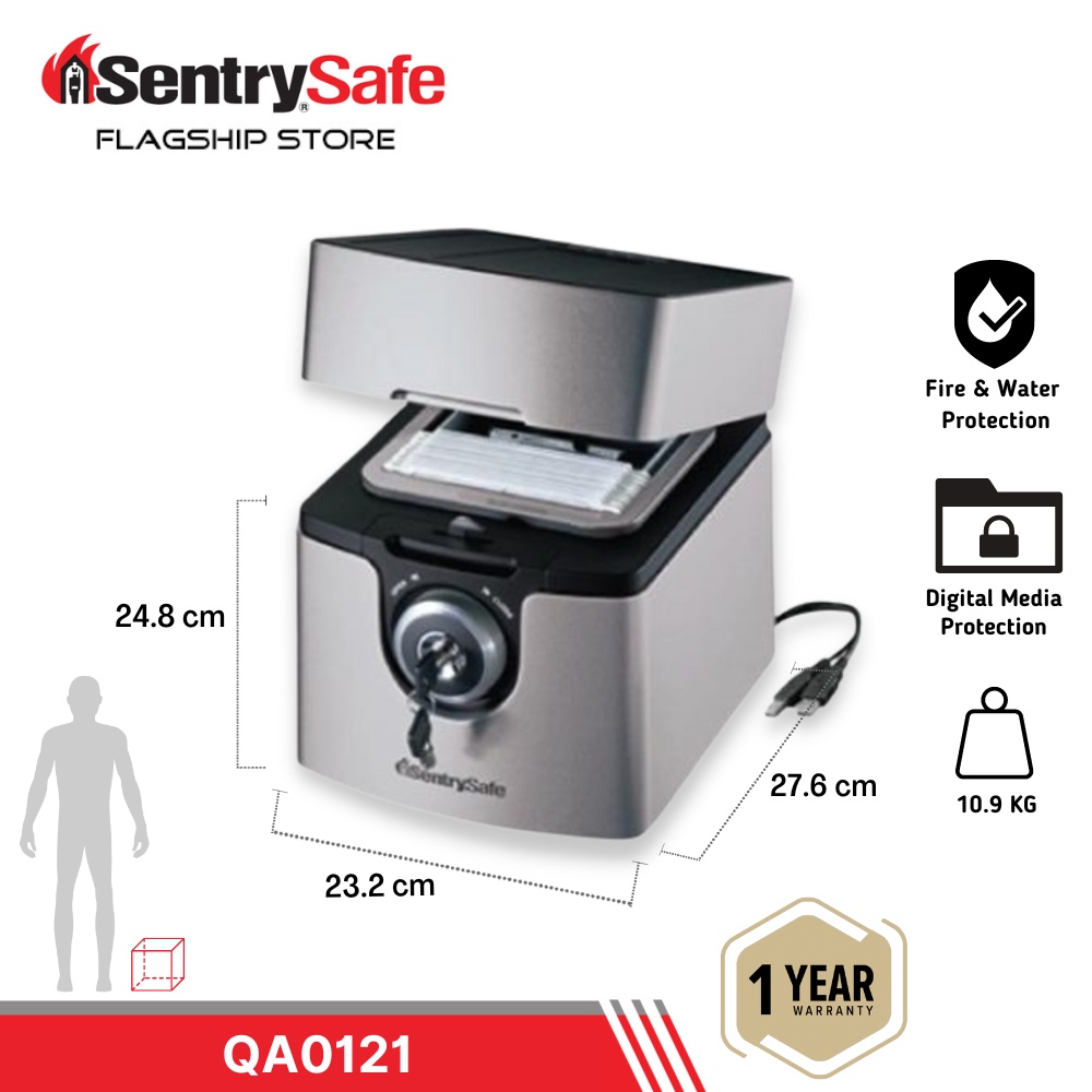 SentrySafe - SentrySafe QA0121 Fire & Water Proof HARD Disk Enclosure ...