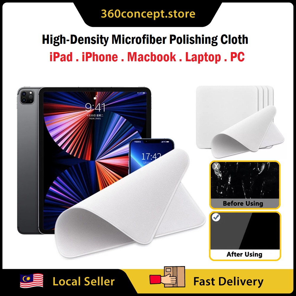 Kain Penggilap Mikrofiber untuk iPad / iPhone / MacBook / PC / Komputer ...