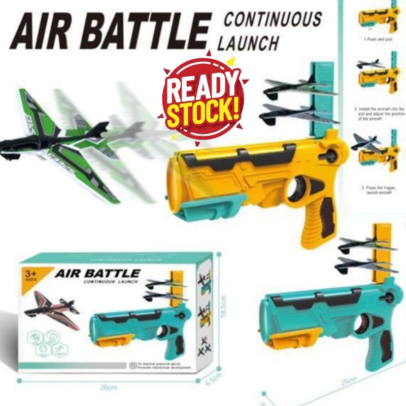 Air Battle Airplane Foam Plane Gun Catapult| Toys For Kids |Pistol ...