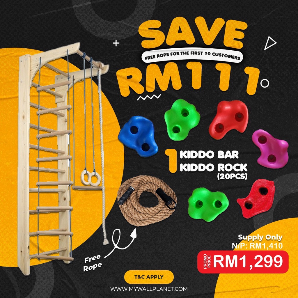 SAVE RM111 - Kiddo Bar & Kiddo Rock Package With Free Rope (T&C Apply ...