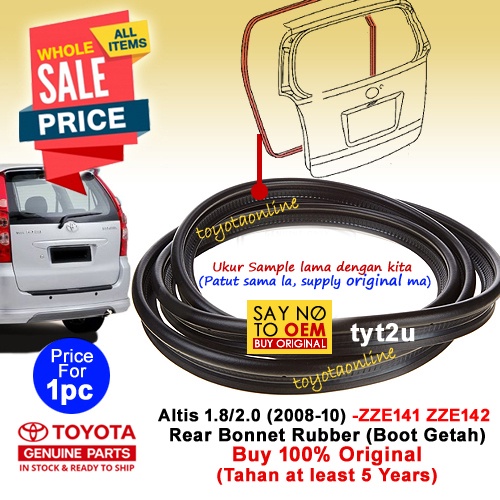 Avanza (2005-13) Rear Bonnet Rubber Boot Getah F601 F602 F651 F652 ...