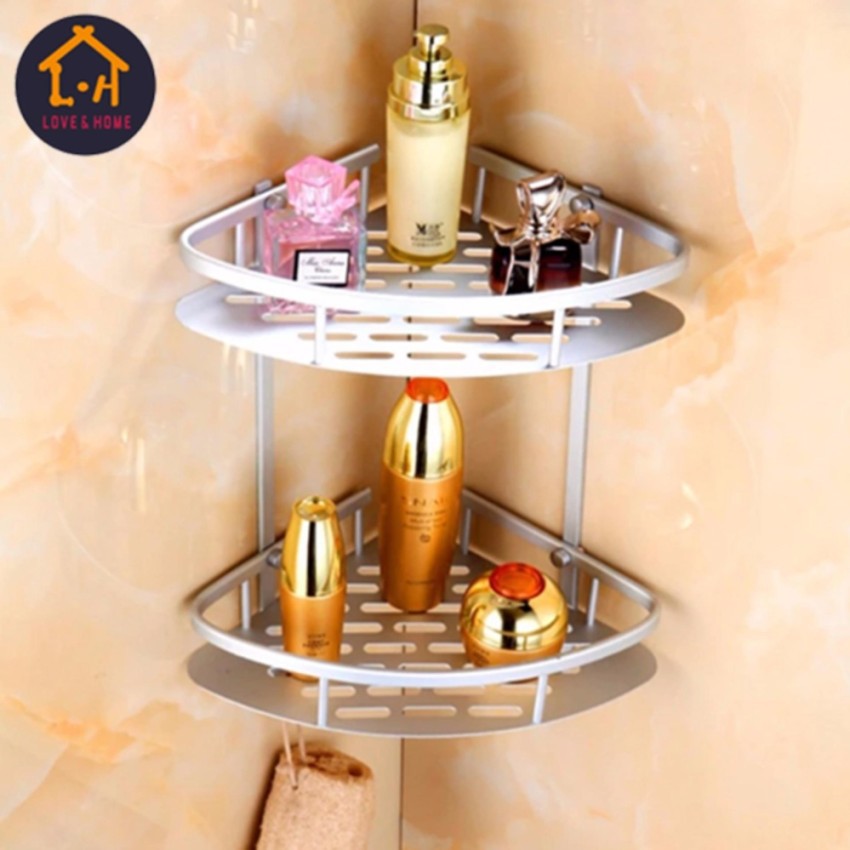Bathroom Corner Double Layer Triangle Rack Shelf (Silver) | Shopee Malaysia