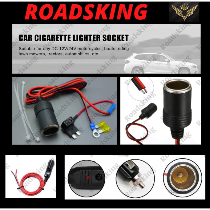 [WIRE TEBAL] SOCKET LIGHTER CAR DC 12V 24V ADAPTER PLUG FUSE DASH DUAL ...