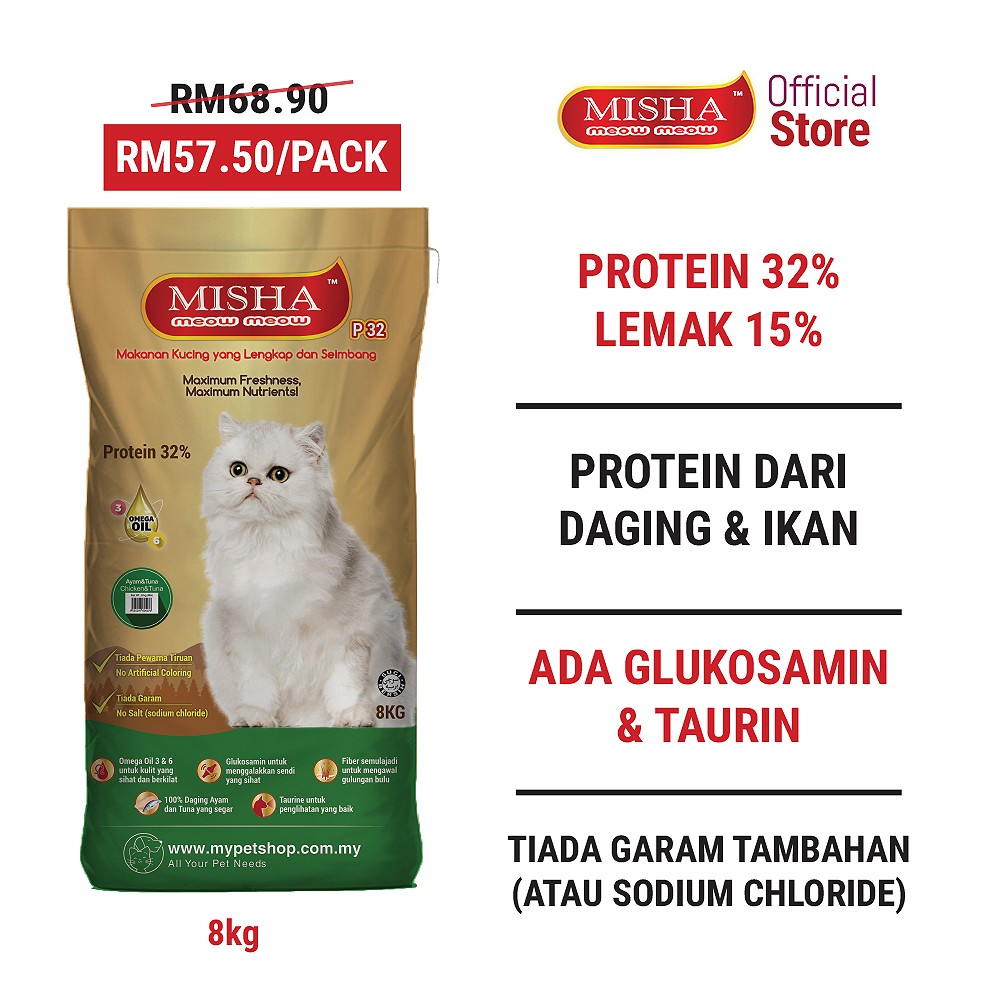 MISHA Dry Cat Food - Assorted Flavor (8kg) | Shopee Malaysia