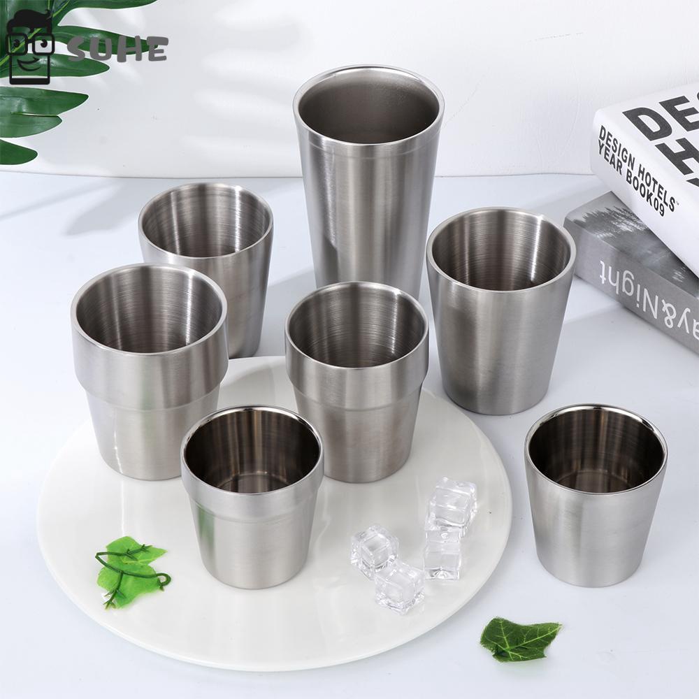 5PCS SUS304 GOLD Stainless Steel 300ml Double Wall Cup Coffee Cup ...