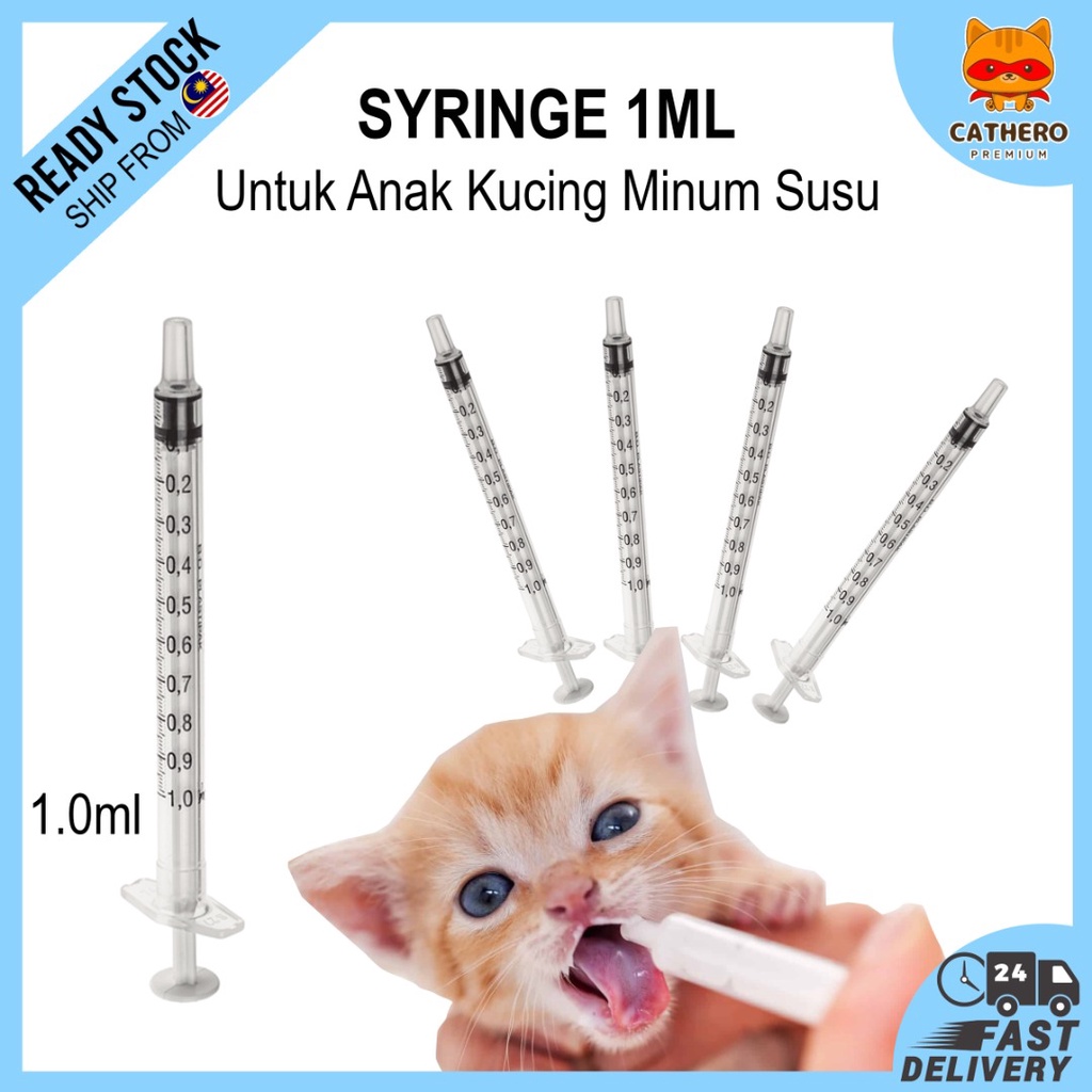 CATHERO PICAGARI 1ML / SYRINGE 1ML - For kitten / Newborn Feeding Milk ...