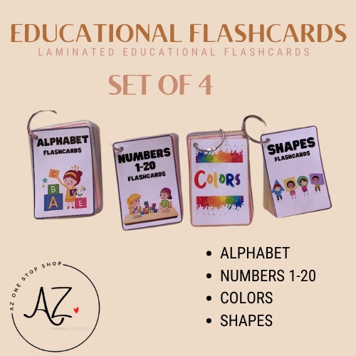 Educational Flash cards SET of 4. | Shopee Malaysia