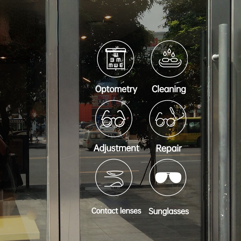 Optical Shop Glass Door Window Vinyl Wall Stickers for Optometry Vision ...