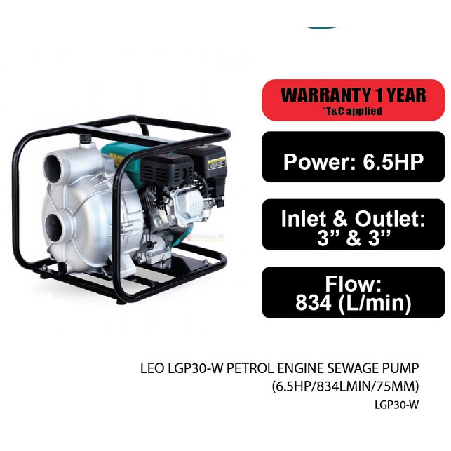 LEO LGP30-W PETROL ENGINE SEWAGE PUMP 3" | Shopee Malaysia