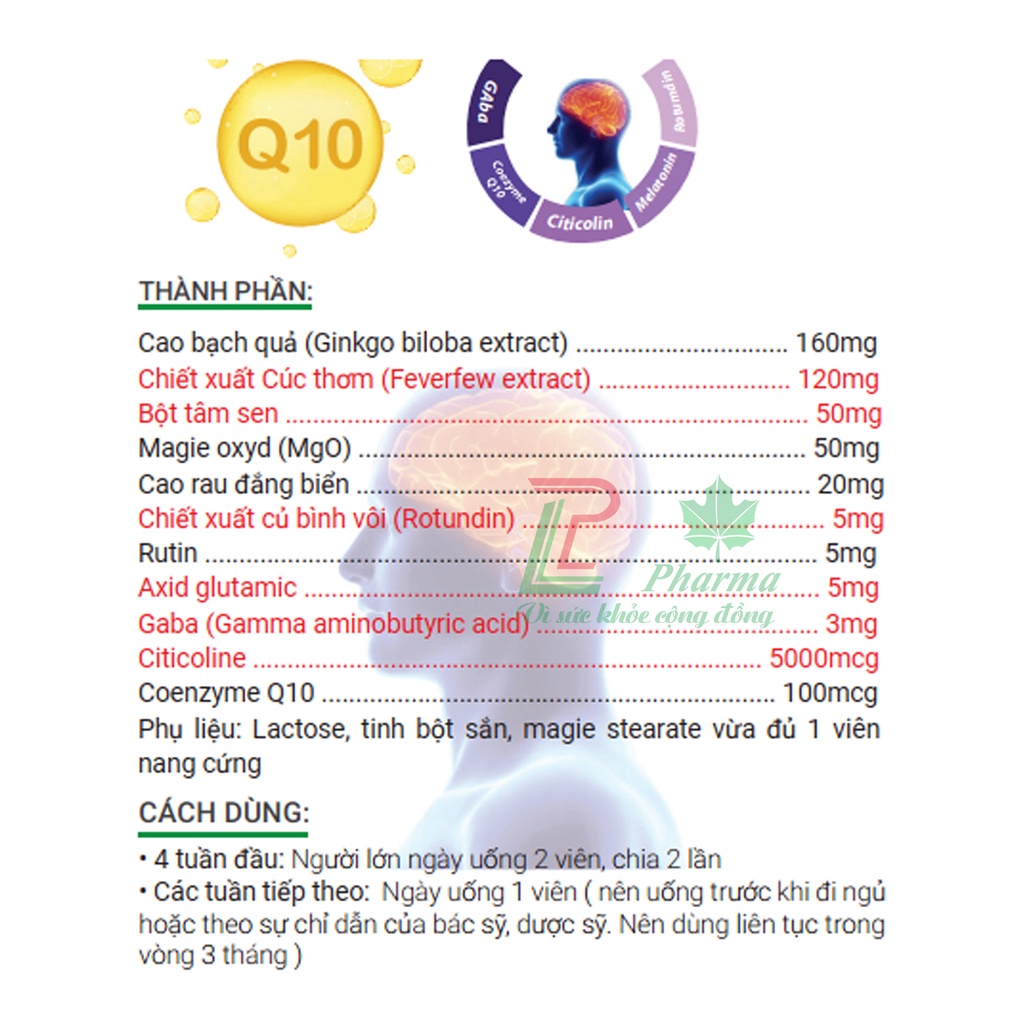 Brain Forte LP Pharma Brain-boosting pills - 40 pills - nourishes the ...