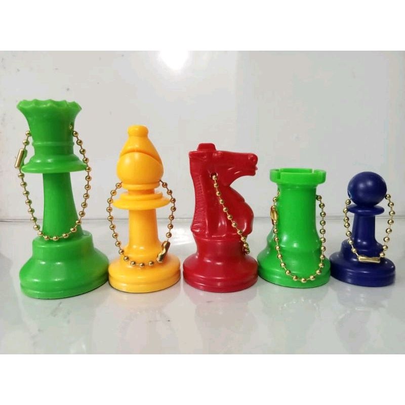 Colour Plastic Chess Pieces Keychain Tournament Size | Shopee Malaysia