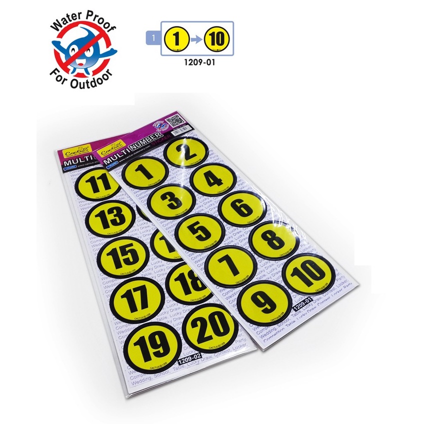 1209- Numbering Sticker/ Pelekat Nombor Meja/ Table Number Sticker ...
