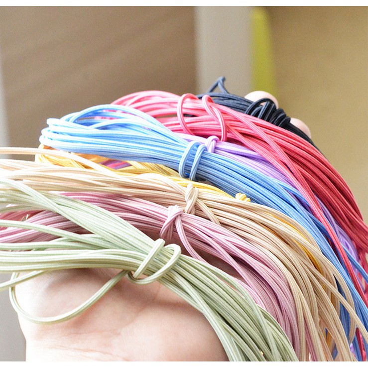 10Yards 2mm High-Elastic Solid Round Elastic Band Rope for Masks Rubber ...