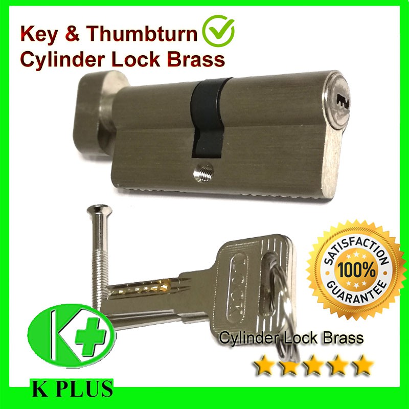 Brass Cylinder Profile Indoor Door Lock Thumbturn Key Cylinder Tombol ...