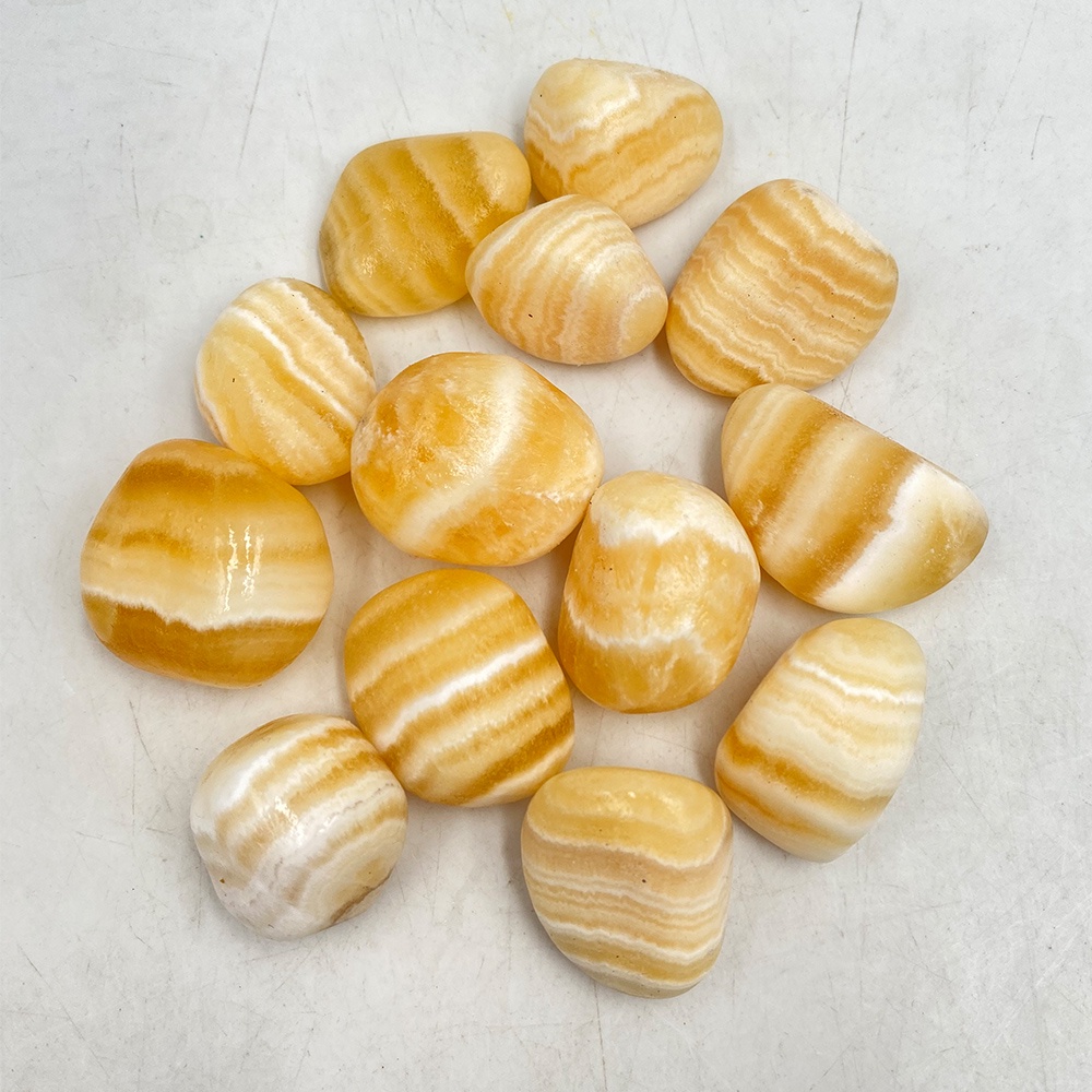 100gram/pack Natural Orange Calcite Tumbled Stones Quartz Crystal ...