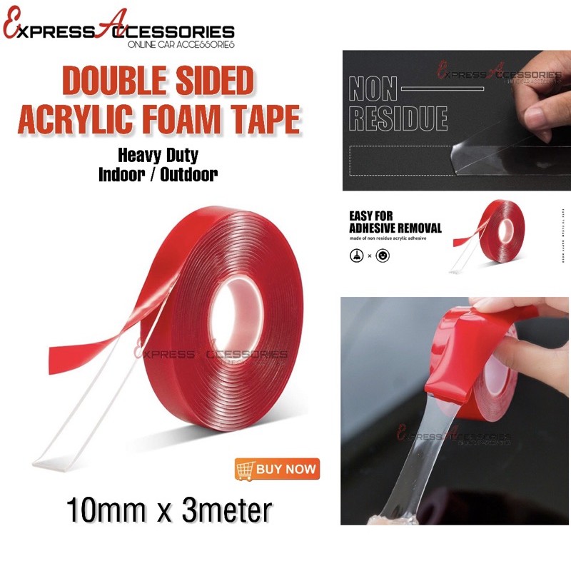 Heavy Duty Strong Double Sided Acrylic Foam Double Side Tape (Clear ...