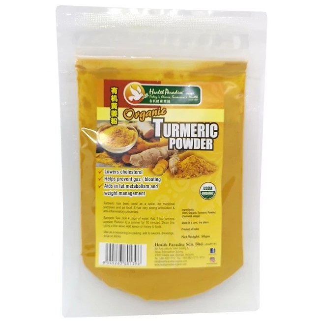 HEALTH PARADISE ORGANIC TURMERIC POWDER 50G | Shopee Malaysia