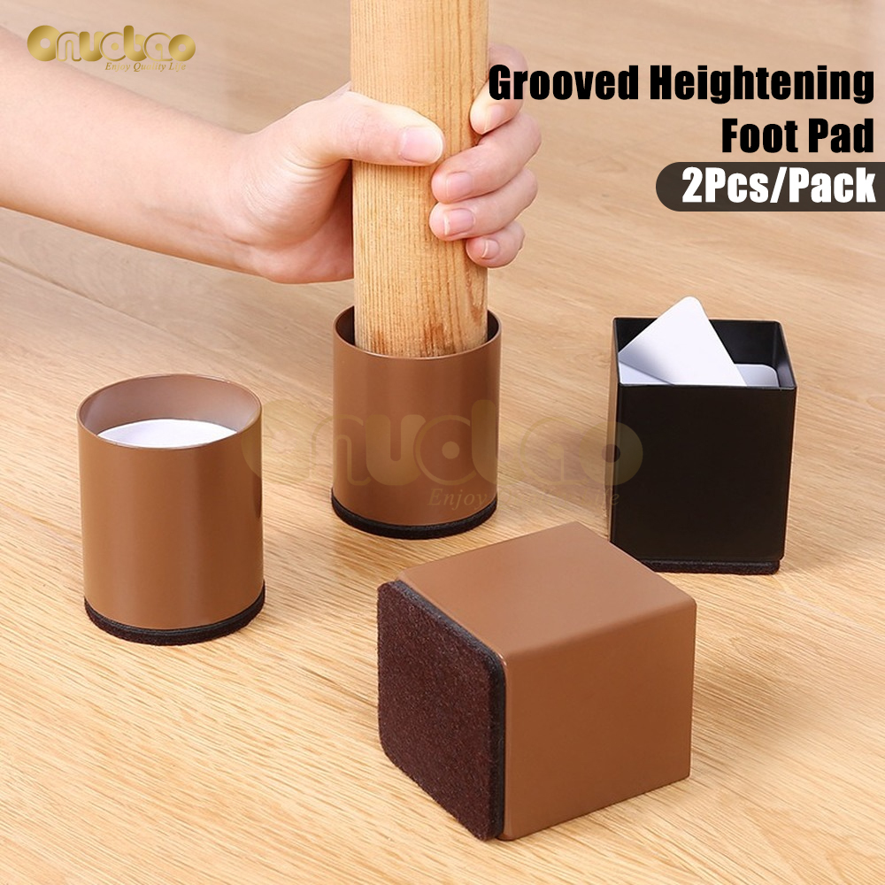 Grooved Furniture Heightening Foot Pad 2Pcs/Packs Carbon Steel Wear ...