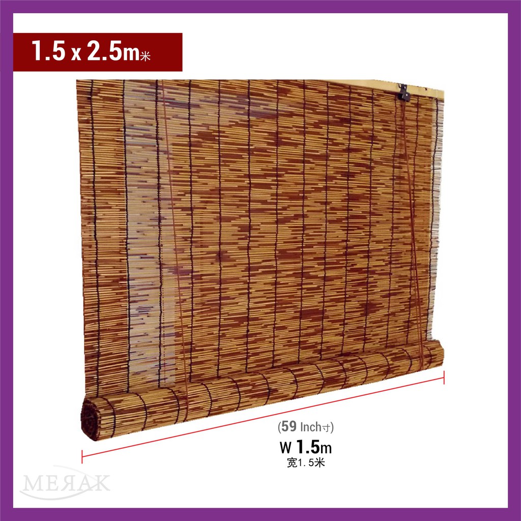 Carbonized Reed Curtain Natural Bamboo Partition Curtain Tea Area Tirai ...