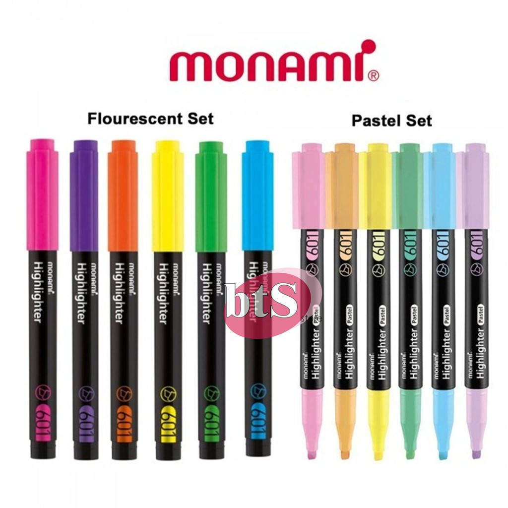 Monami Highlighter 601 Pastel ang Bright colour | Shopee Malaysia