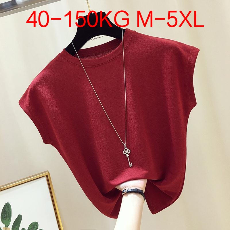 【M-5XL 40-150KG】夏季2022新款冰丝上衣女宽松短袖百搭t恤打底衫针织 plus size extra large size oversize fat big size ...