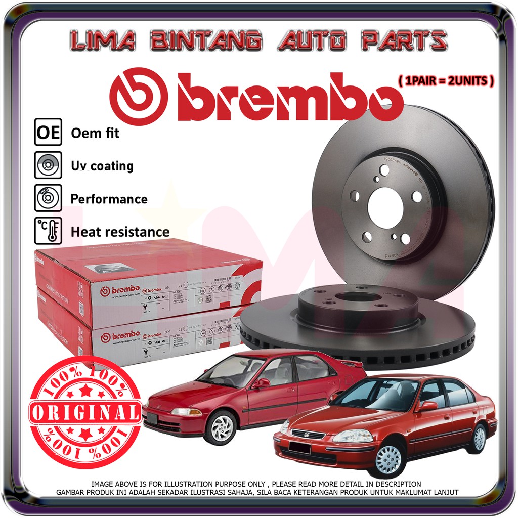 Honda Civic EG SR4 , EJ EK SO4 VTEC Front / Rear Brake Disc Rotor 1Pair ...