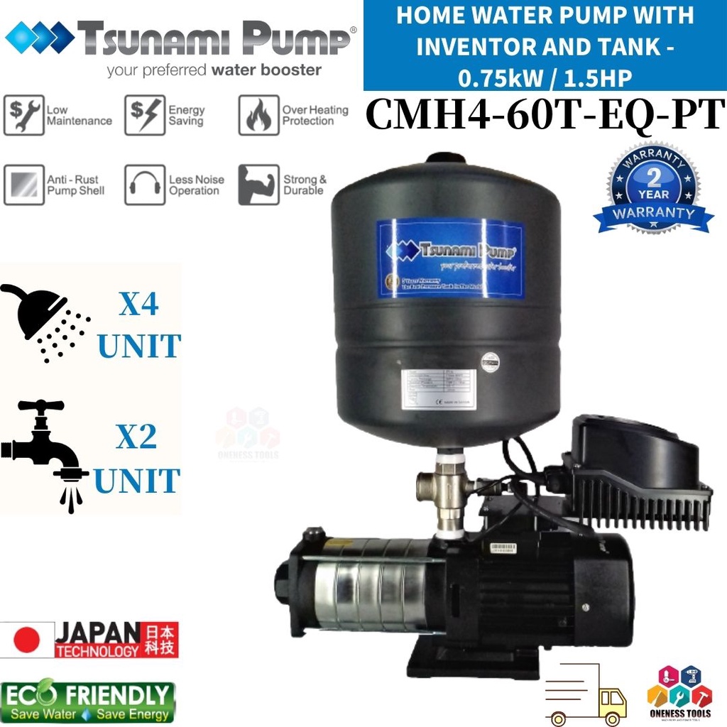 ''TSUNAMI PUMP'' HOME WATER PUMP WITH INVENTOR AND TANK - 1.1kW / 1.5HP ...
