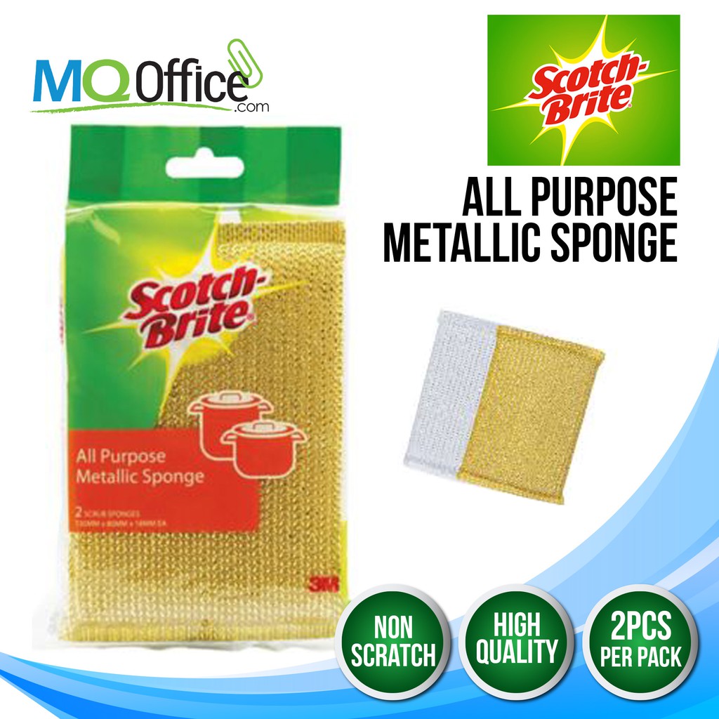 3M Scotch Brite All Purpose Metallic Sponge (Non-Stick Pan, Pot, Wok ...