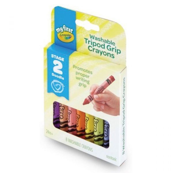 Crayola My First Stage 2 Triangular Body 8-Color Crayola Pen (Removable ...