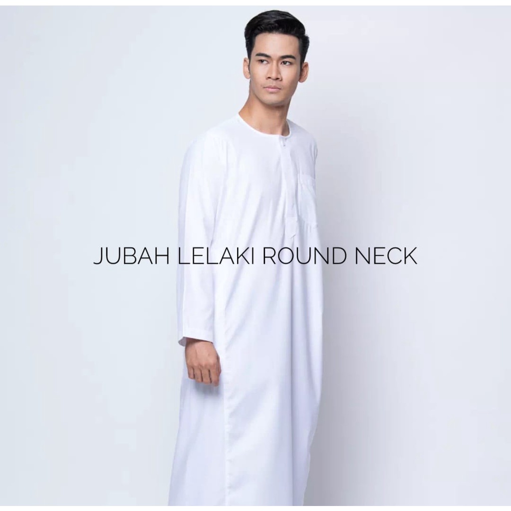 Jubah Lelaki Round Neck Oman Jubah Man Muslimin Haji Umrah Jubah Imam ...