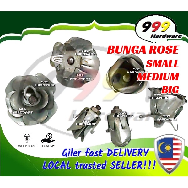 999 WROUGHT IRON ROSE 玫瑰花 / SMALL MEDIUM BIG / BUNGA MAWAR / PAGAR BESI ...
