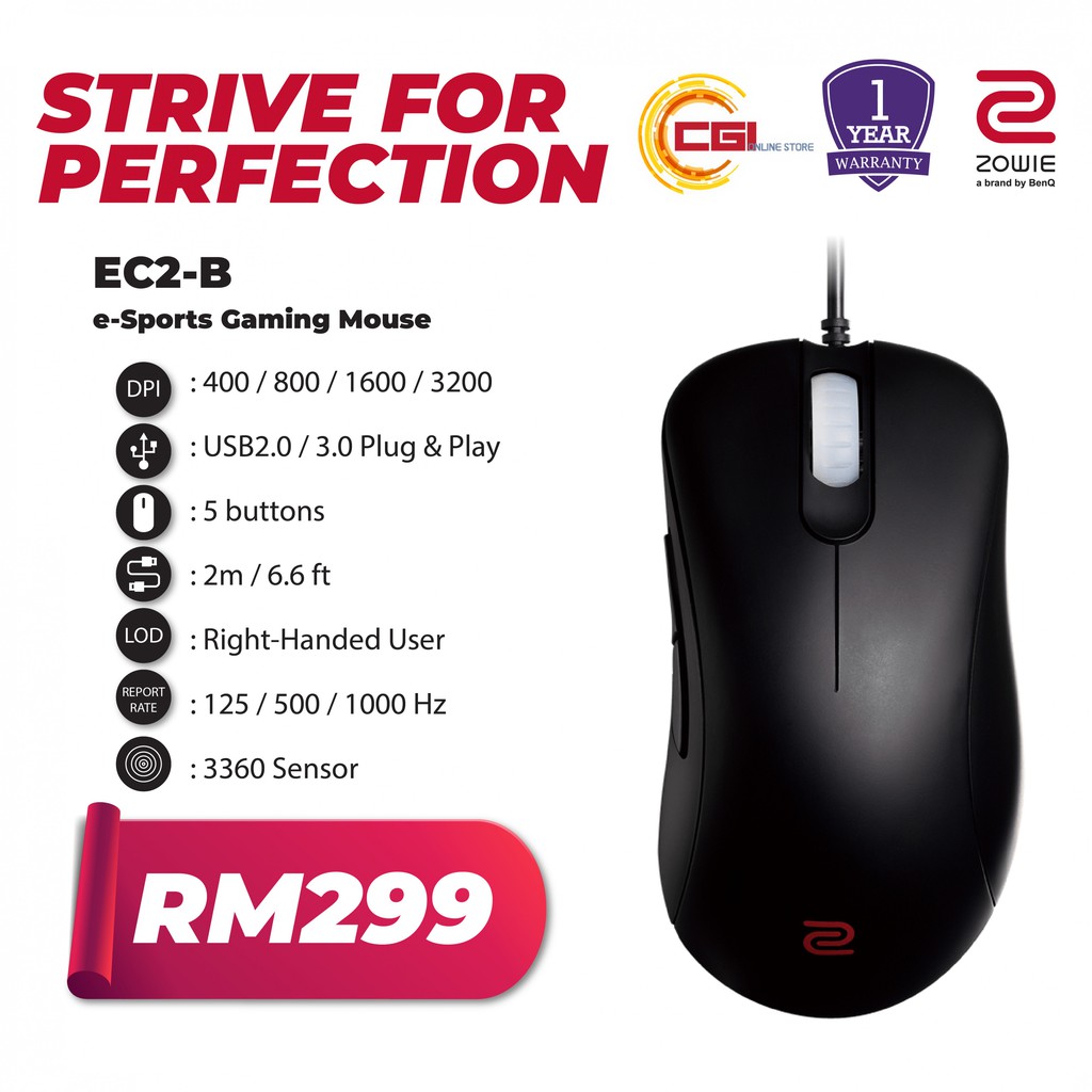 BenQ Zowie EC2-B e-Sports Gaming Mouse | Shopee Malaysia