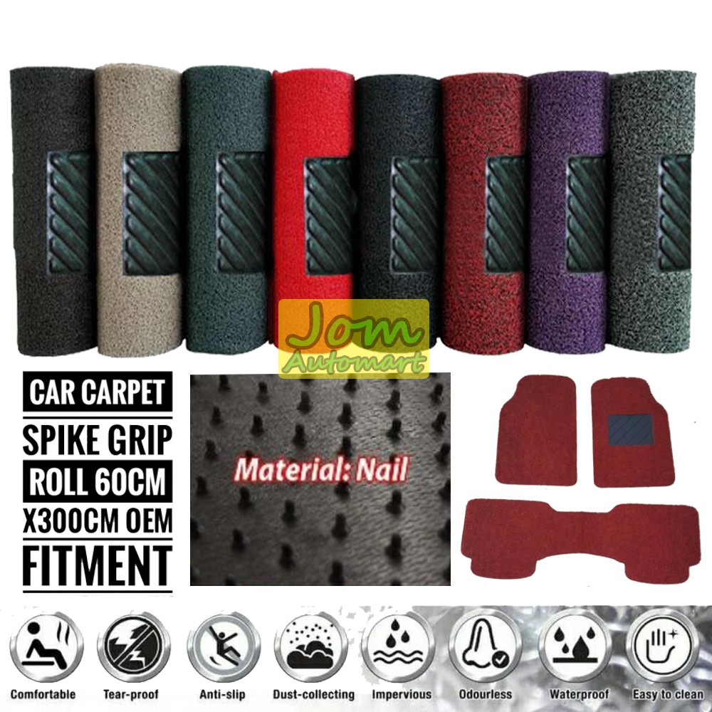 DIY Universal Car Coil Floor Mat Carpet Spike Grip Backing Carmat 12MM ...