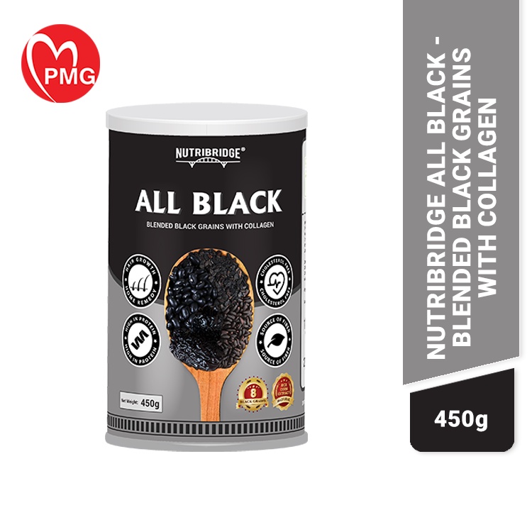 [NUTRIBRIDGE] All Black 450g Can - Blended Black Grains With Collagen ...