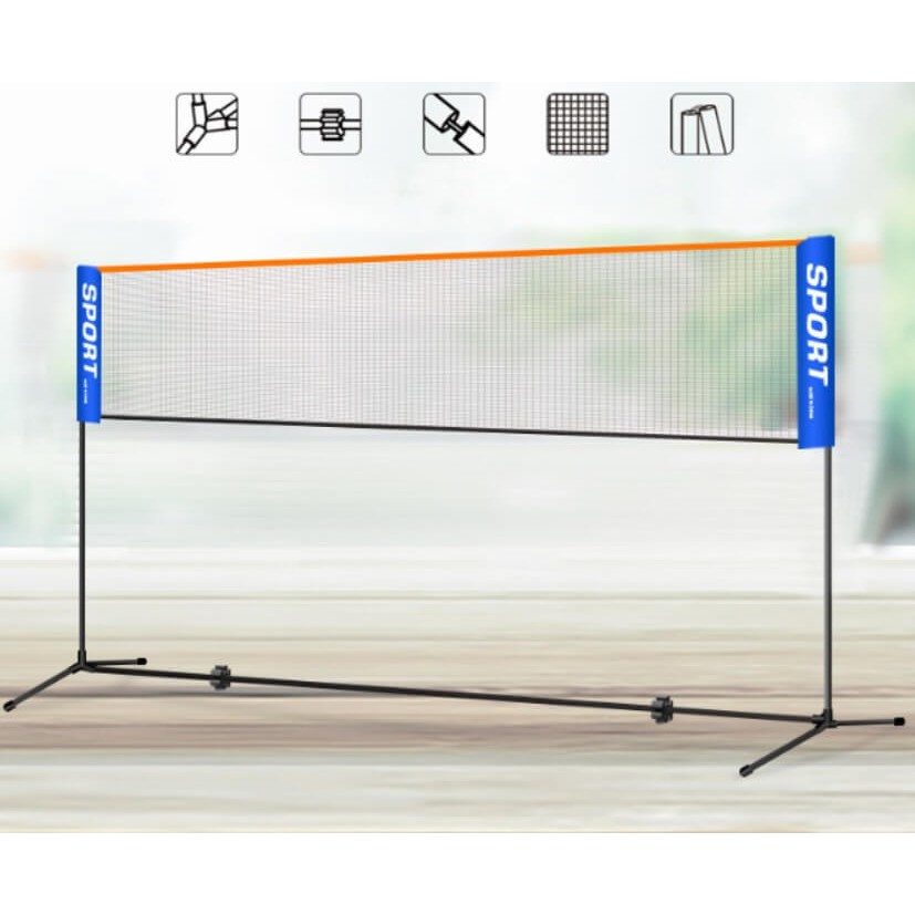🎾Badminton Net Rack Set Bulu Tangkis Stand Portable Carrier Foldable ...