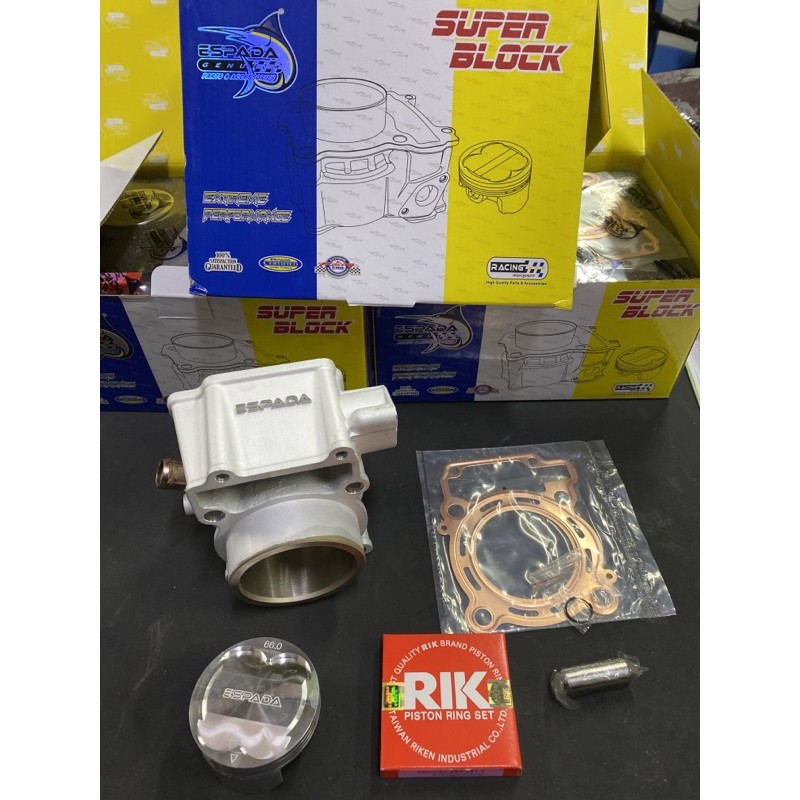 Espada Racing Ceramic SUPER Block Set Forged VF3I SYM 185 65mm 66mm 68mm SEMI DOME FJN PISTON ...