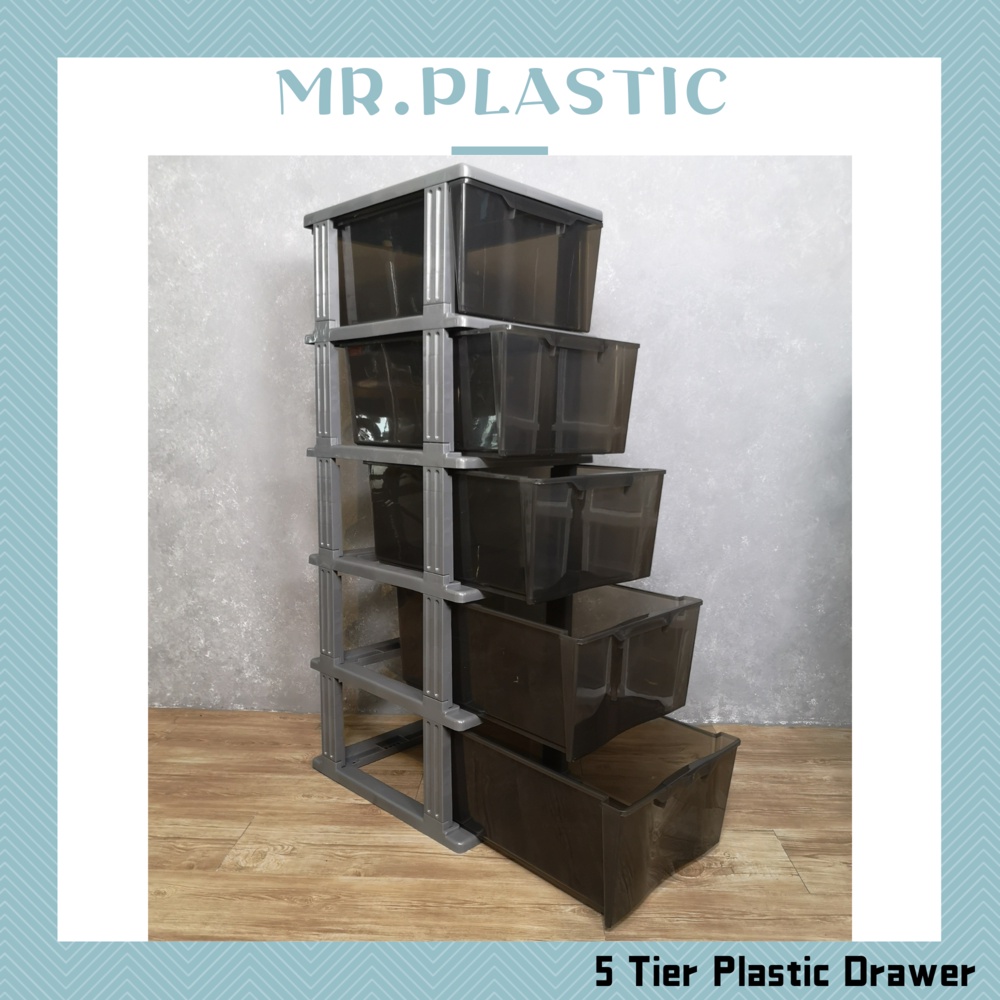 Minimalist 5 Tier Plastic Drawer Cupboard Rack For Clothes Storage ...