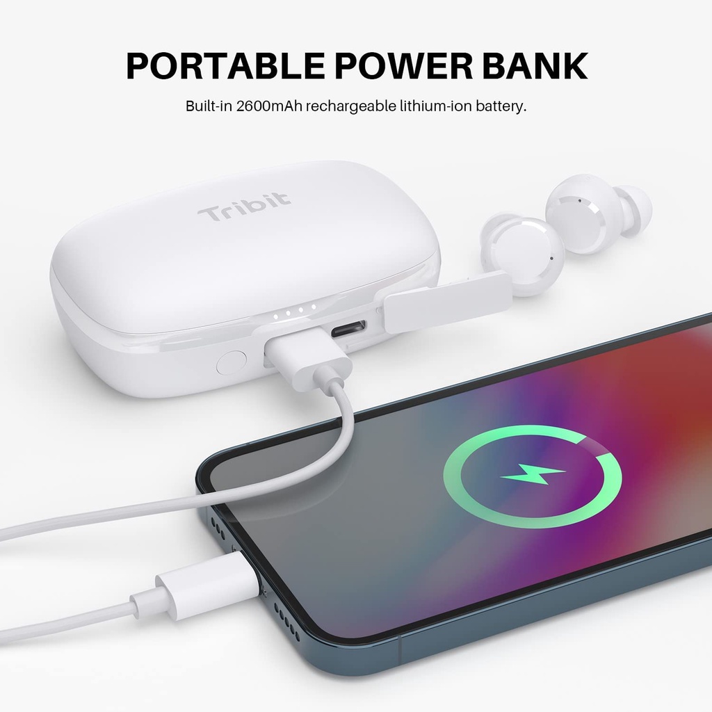 Tribit Flybuds 3s IPX8 Wireless Bluetooth 5.2 Deep Bass Earbuds Touch ...