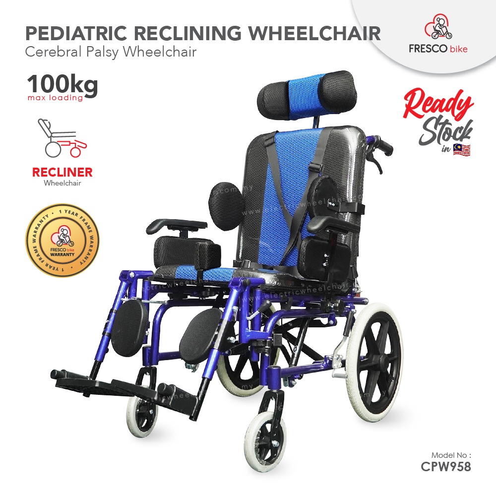 【READY STOCK】Cerebral palsy Wheelchair Pediatric Reclining Wheelchair for Child Teen | Shopee ...