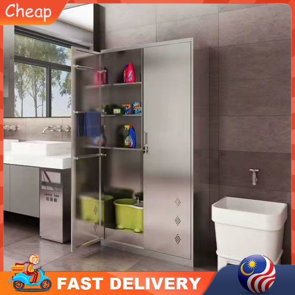 ( Free Shipping )Stainless steel cleaning cabinet with double doors ...