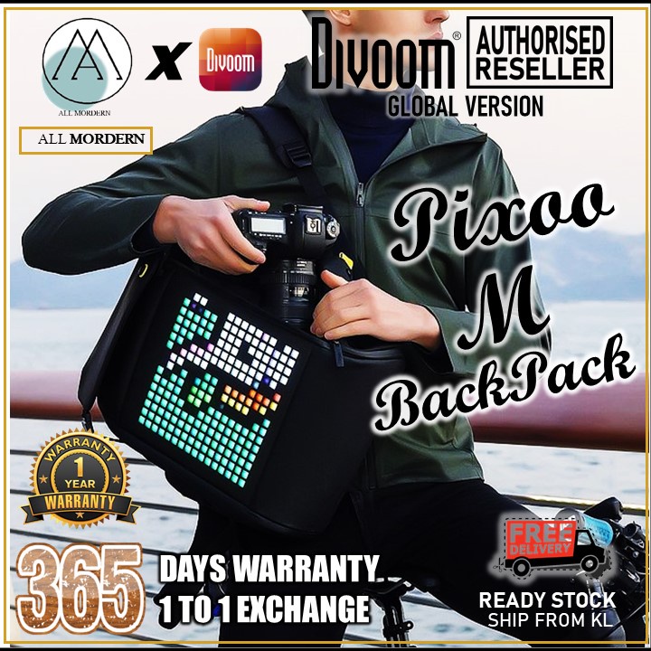 [Authentic] Divoom Pixoo M BackPack RGB With Smart LED Pixel Art ...